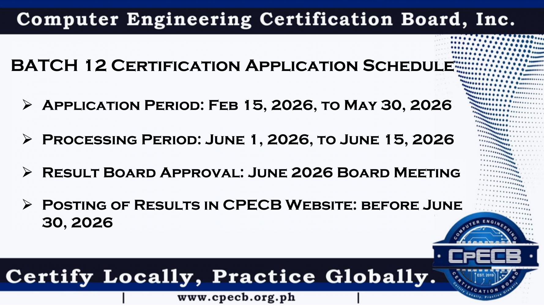 Application Period: February 15, 2026, to May 30, 2026